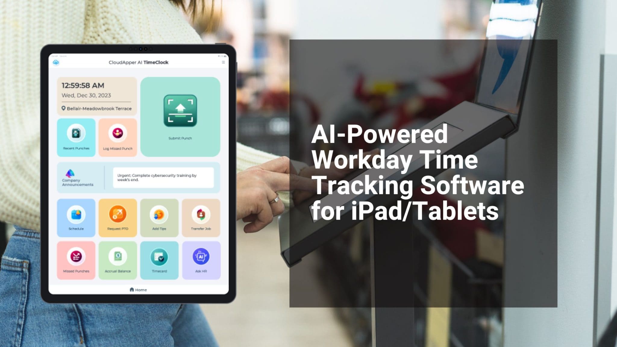 AI-Powered Workday Time Tracking Software for iPad/Tablets