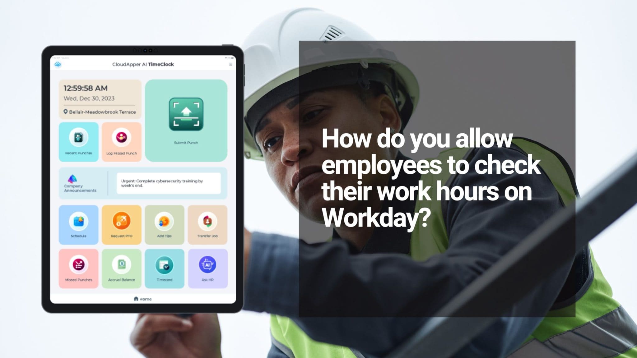 How do you allow employees to check their work hours on Workday?