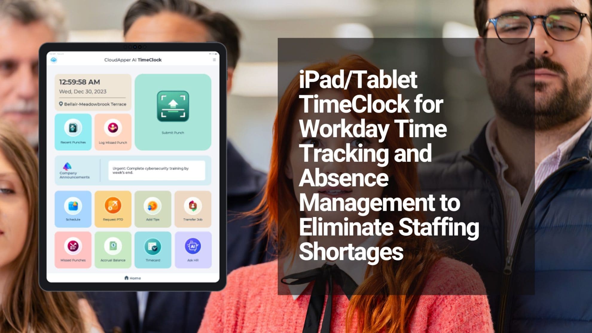 iPad/Tablet TimeClock for Workday Time Tracking and Absence Management ...