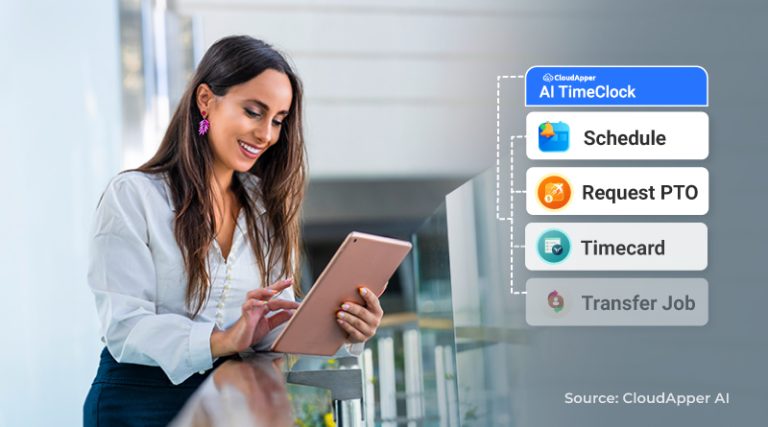 Empower Employees with Self-Service Features of CloudApper AI TimeClock